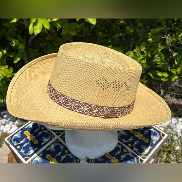 Stetson | Accessories | Vintage Stetson Mans Straw Vented Summer Cowboy ...
